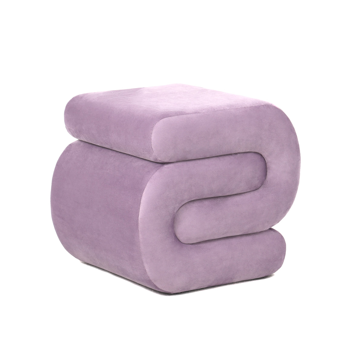 Serpentine Velvet Ottoman 51x47x45.5cm Lavender; ETA Late November ...