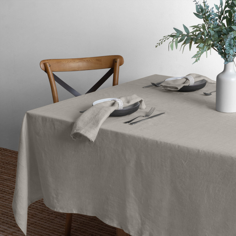 Linen Collection Tablecloth 150x270cm Stone – CDSI PTY LTD (trading as ...